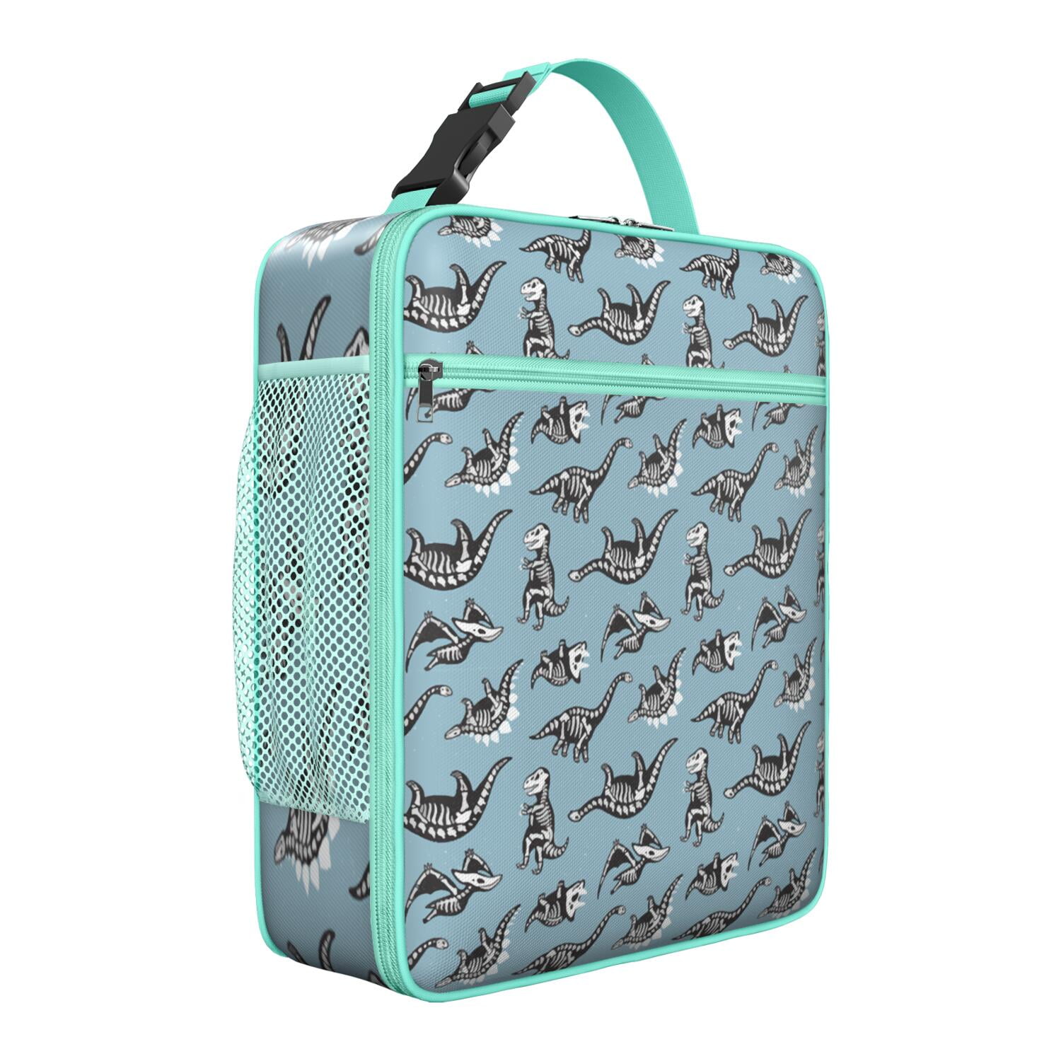 Dino Lover Cartoon Print Lunch Bag, Cute Dinosaur Skeleton Pattern ...