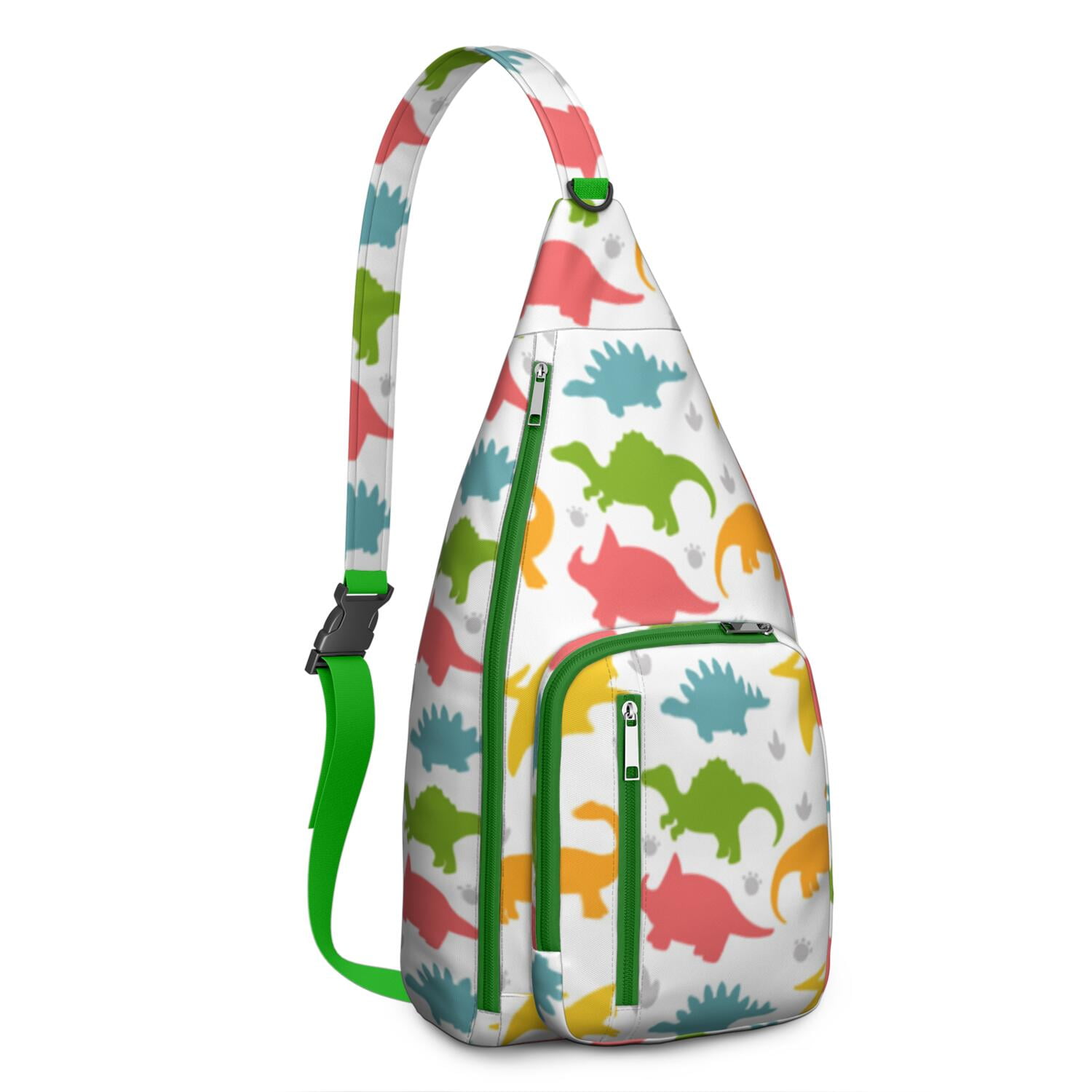 Dino Lovers Sling Backpack - Artistic Dinosaur Print Shoulder Bag ...