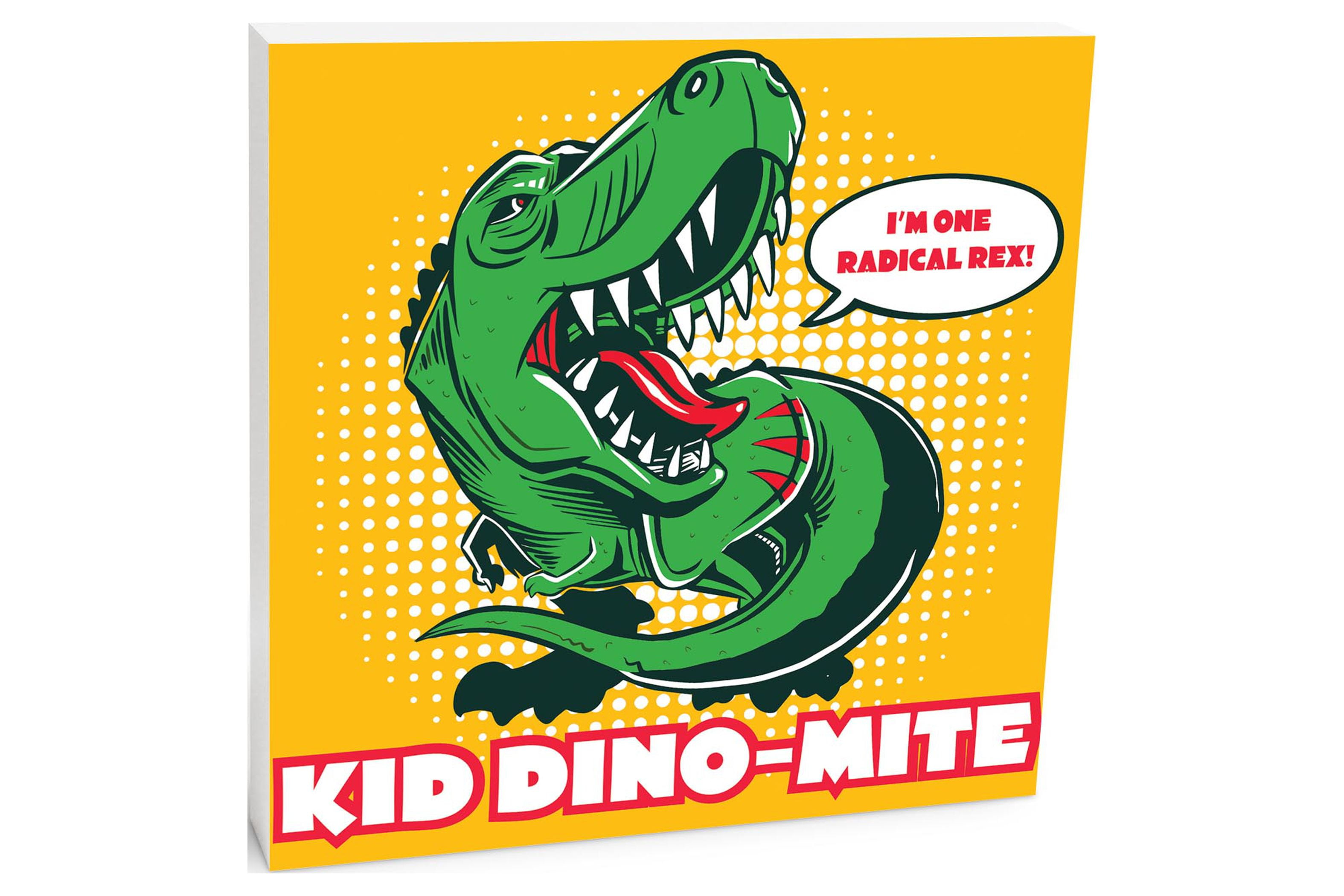 Dino-Mite Radical Rex Green Dinosaur 10 x 10 Wood Tabletop Sign Plaque ...