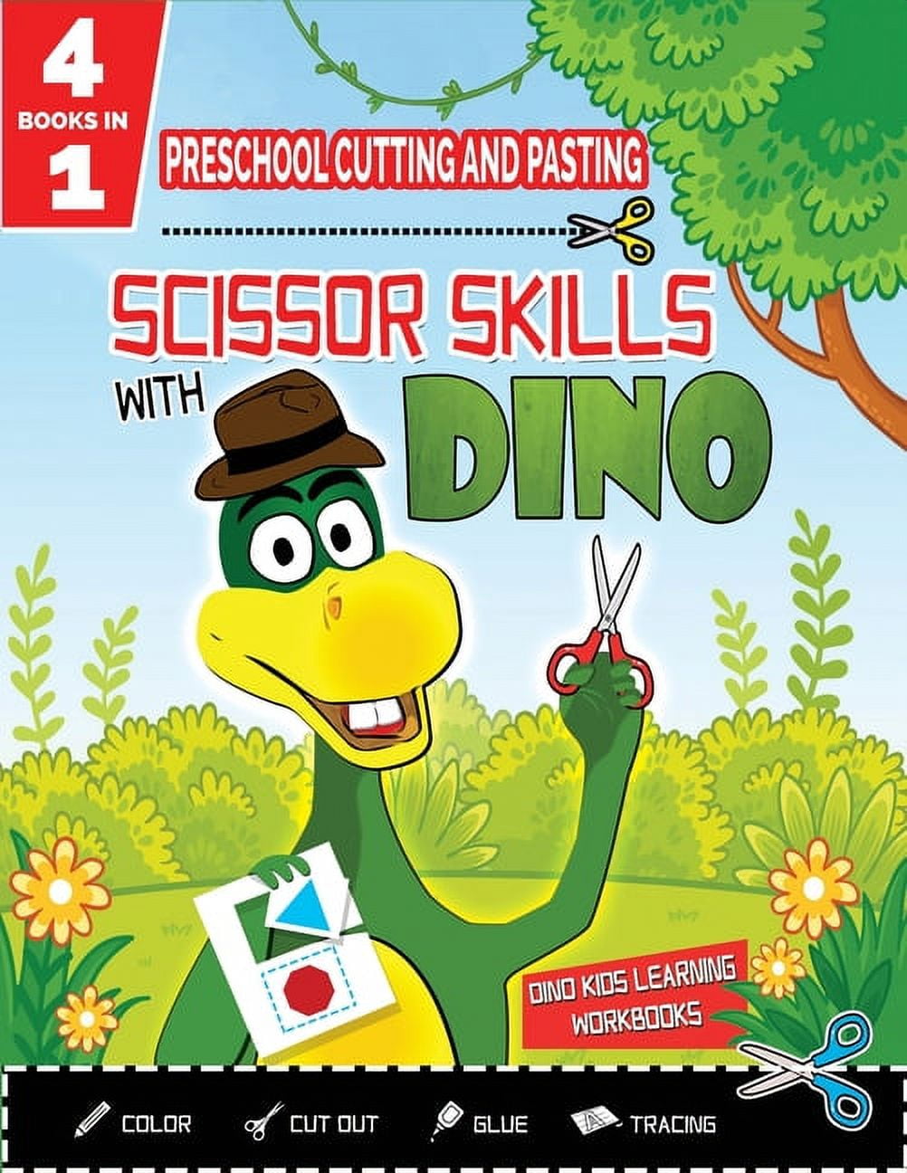 Dino: PRESCHOOL CUTTING AND PASTING - SCISSOR SKILLS WITH DINO - 4in1 ...