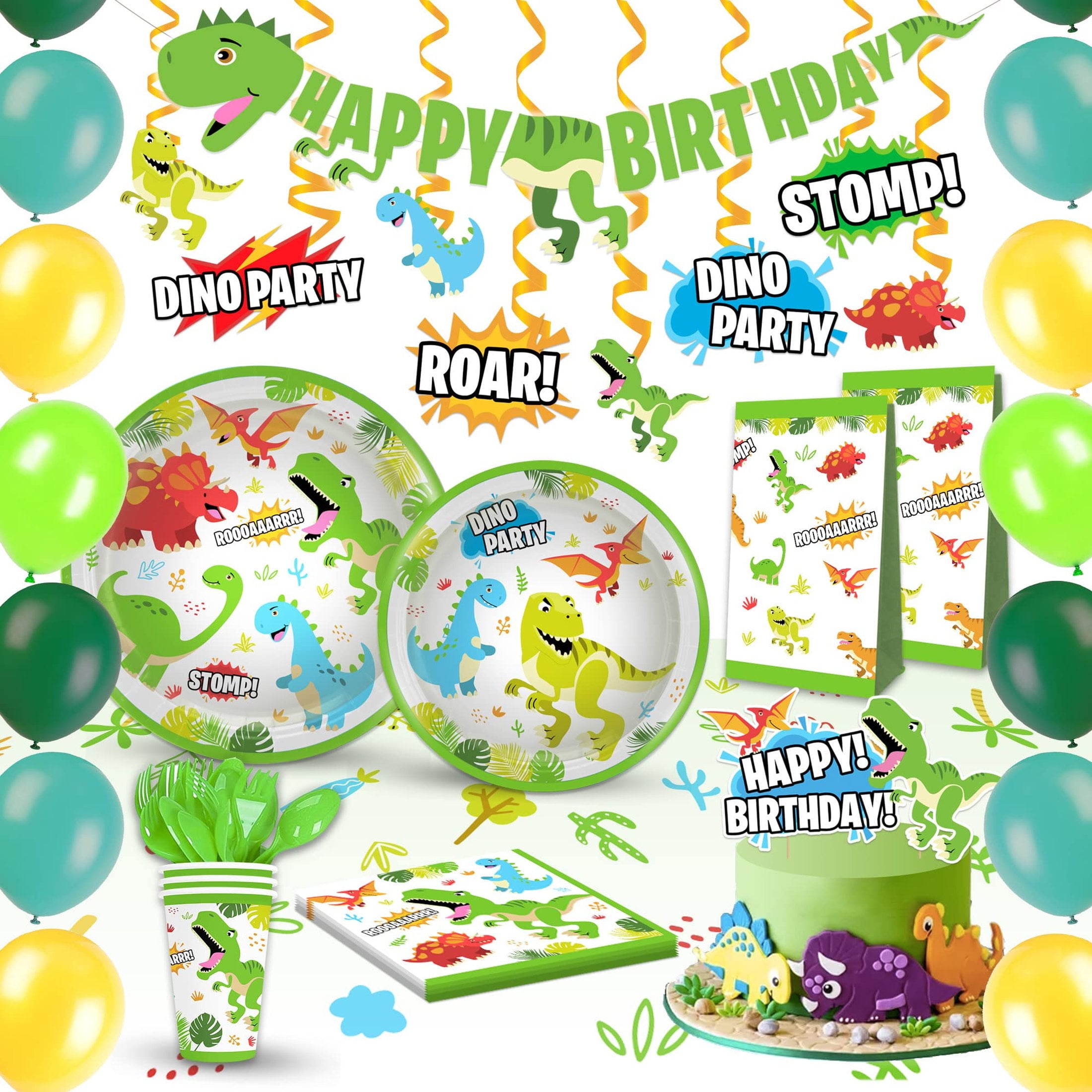 Dino Party Essentials: Unleash the Roar with Vibrant Decorations, Fun ...