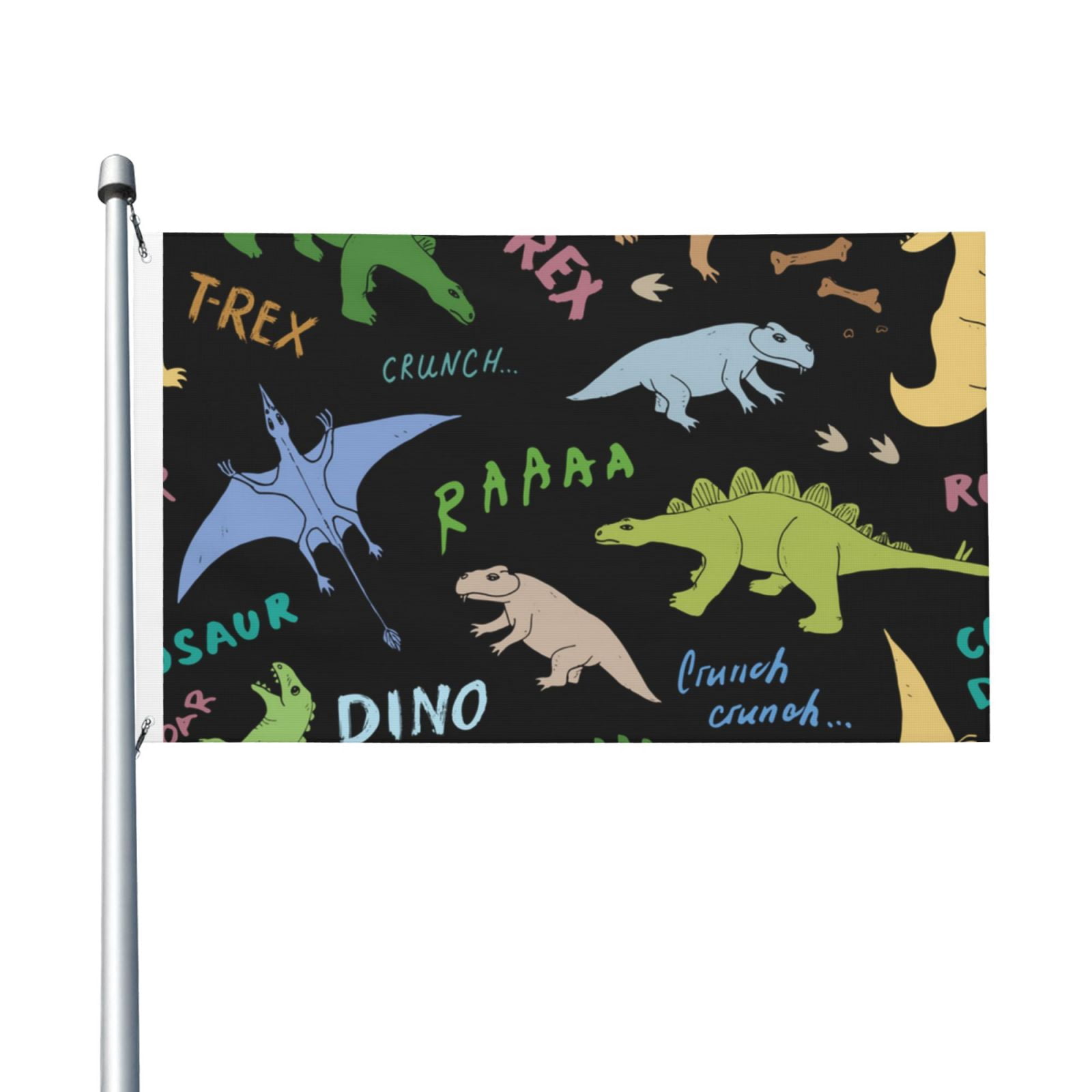 Dino Pattern Cute Cartoon Flag 3X5 Ft Garden Yard House Flags Banner ...