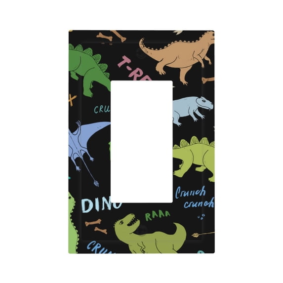 Dino Pattern Cute Cartoon Single Gang Wall Plate 1 Gang Decorative ...