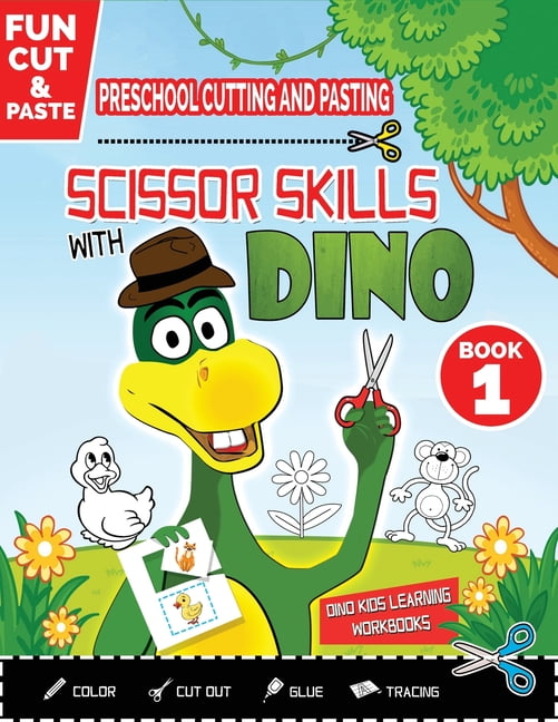Preschool Cutting and Pasting - Scissor Skills with Dino: FUN CUT and ...