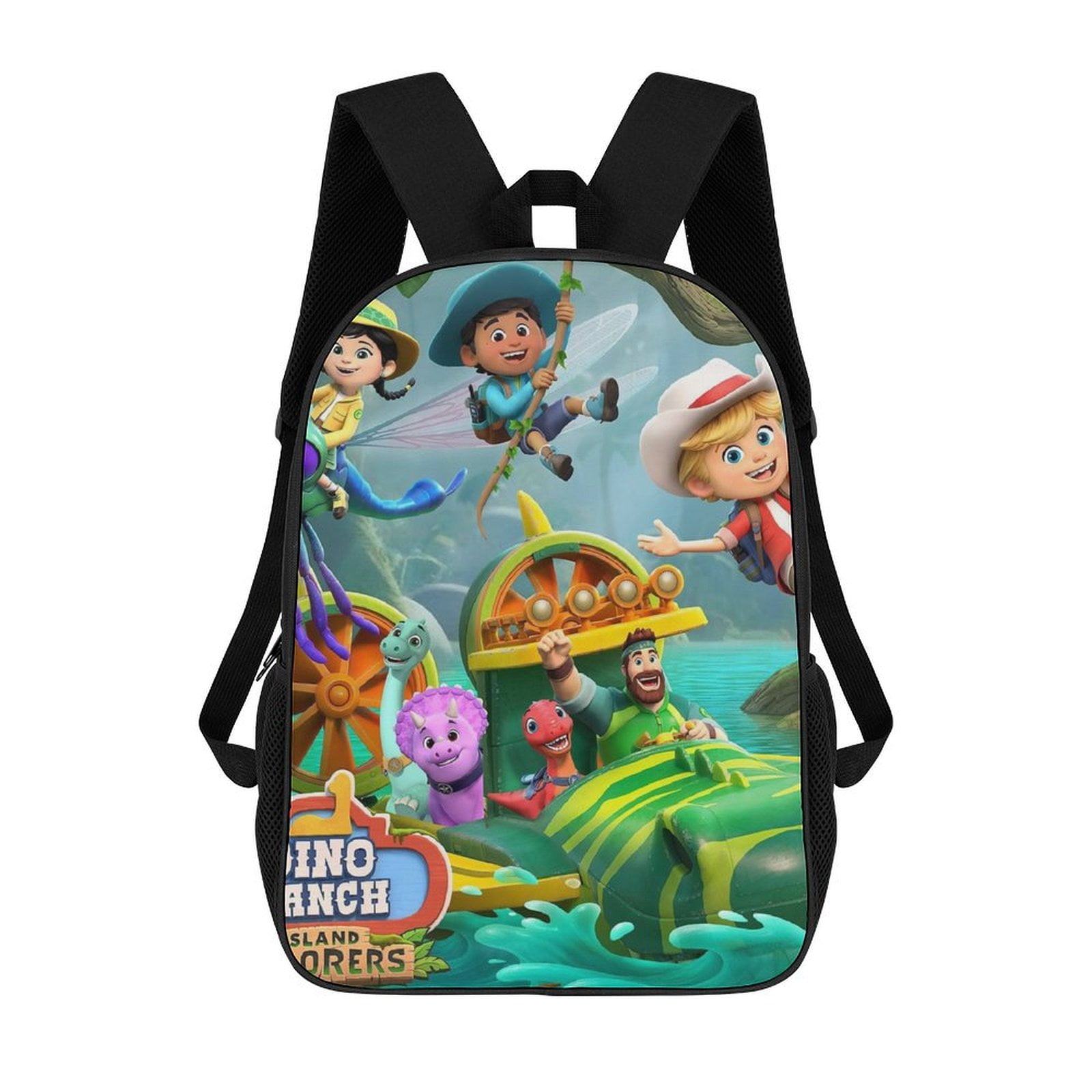 Dino Ranch Backpack, 17 Inch Laptop Backpack, Water-Resistant BookBag ...