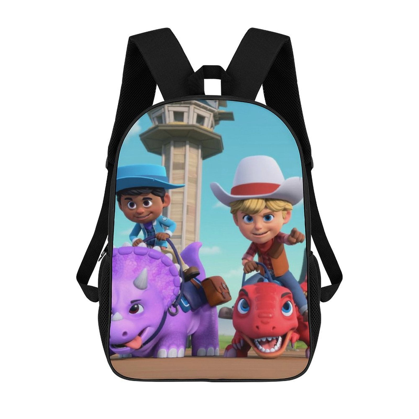 Dino Ranch Backpack, 17 Inch Laptop Backpack, Water-Resistant BookBag ...