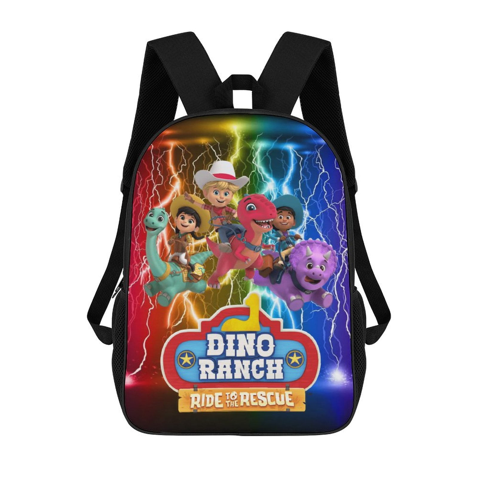 Dino Ranch Backpack, 17 Inch Laptop Backpack, Water-Resistant BookBag ...