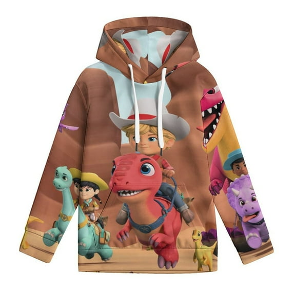 Dino Ranch Hoodie for Boys Girls, Novelty 3D Print Pullover Hooded for ...
