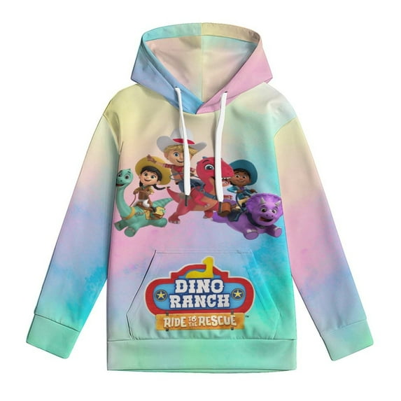 Dino Ranch Hoodie for Boys Girls, Novelty 3D Print Pullover Hooded for ...
