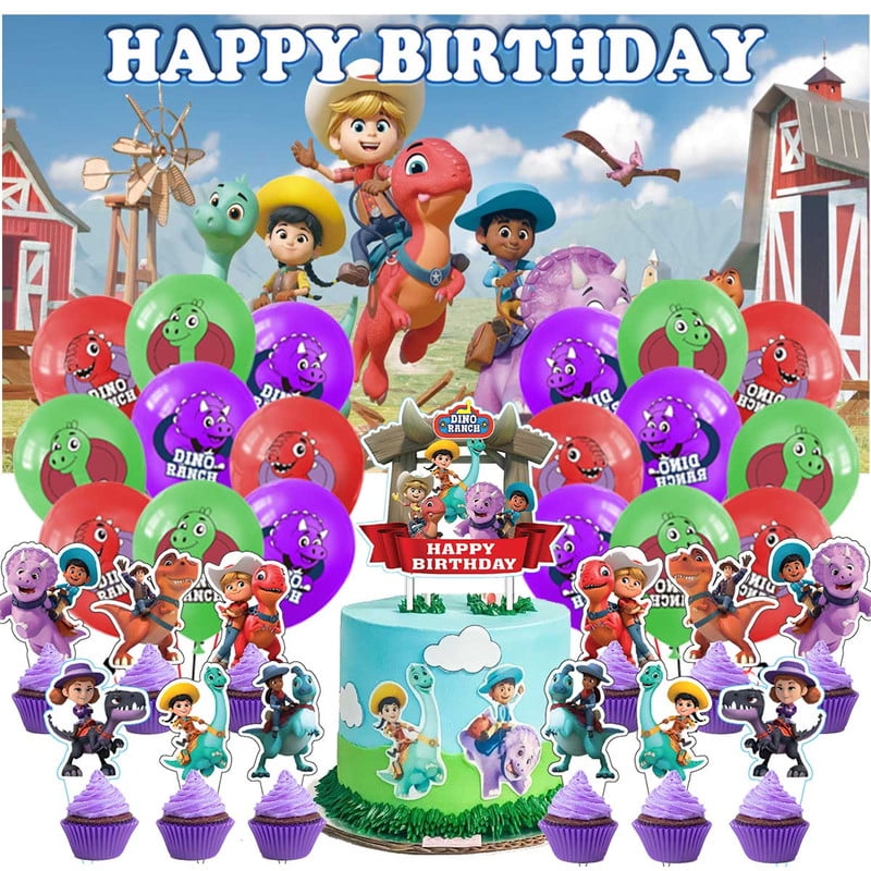 Dino Ranch Latex Balloons Supplies Party Decor Set Decorations Kit ...