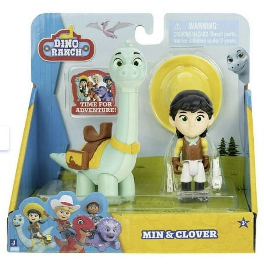 Dino Ranch Min and Clover Playset - Dinosaur Figures Set, Ranchers Toys ...