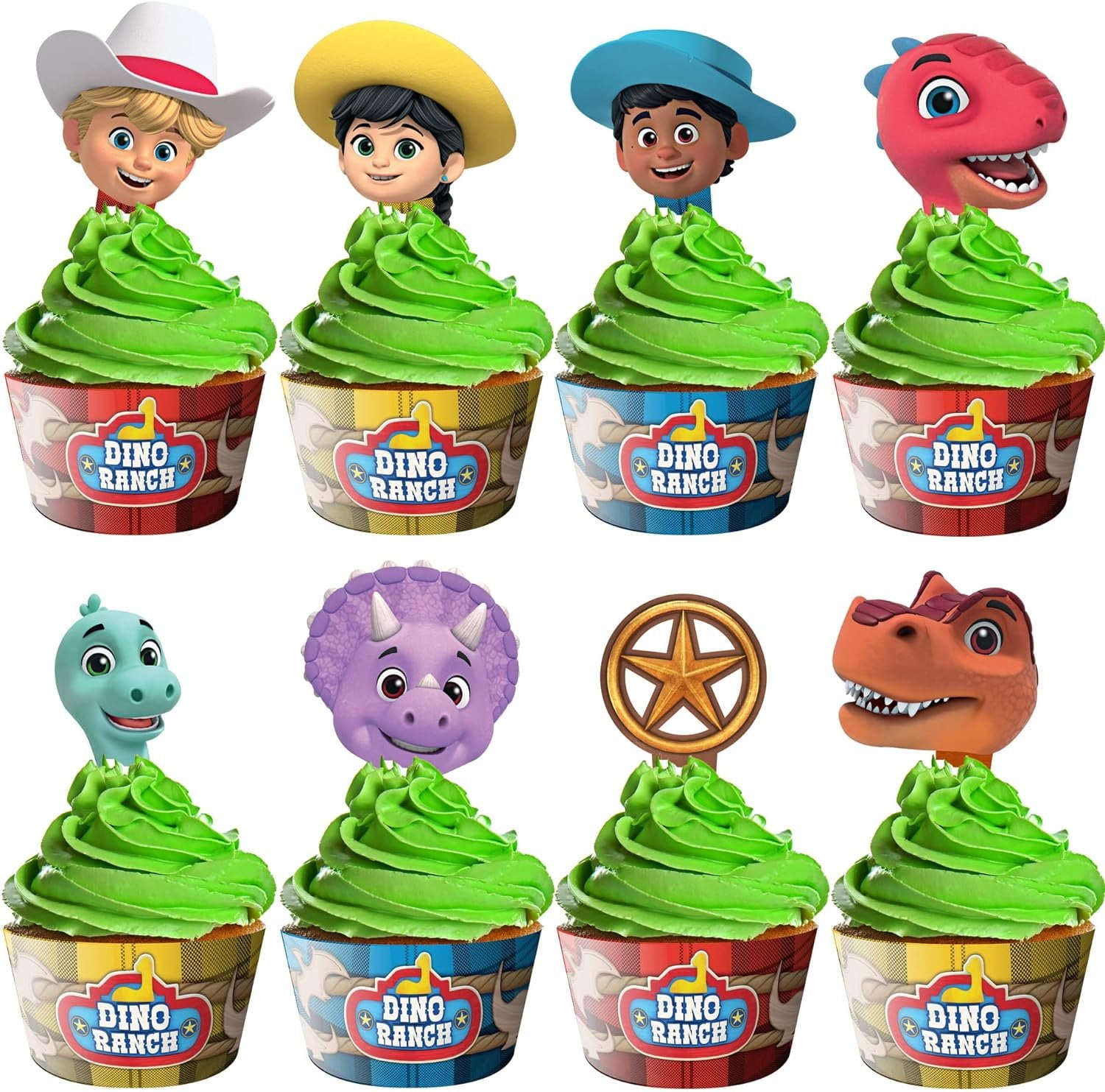 Dino Ranch Party Supplies - Cupcake Toppers and Wrappers - Walmart.com
