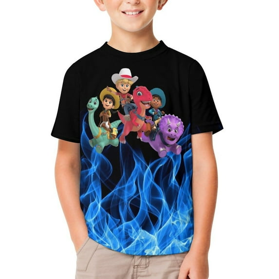 Dino Ranch T-Shirt for Boys And Girls, Funny Short Sleeve Shirts for ...
