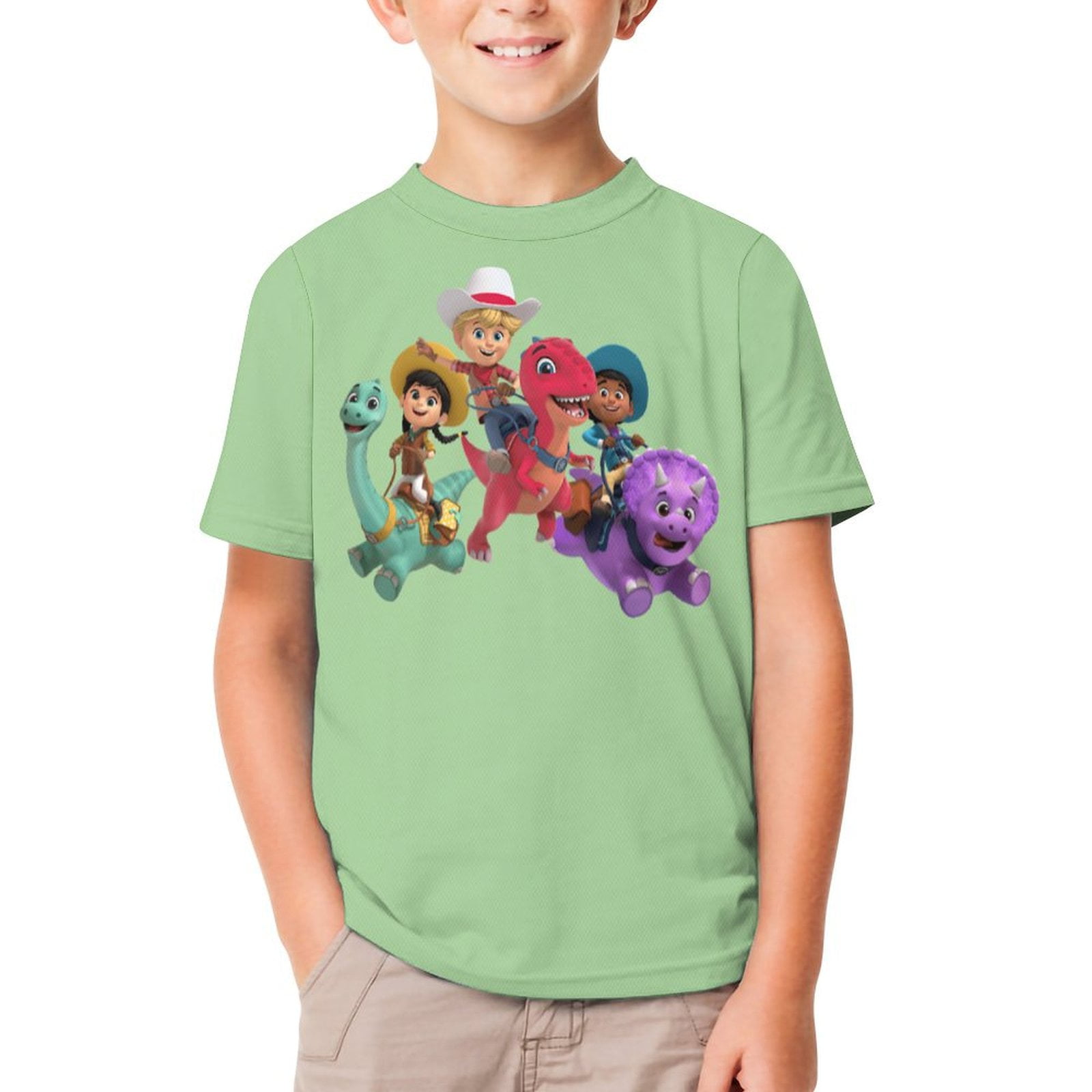 Dino Ranch T-Shirt for Boys And Girls, Funny Short Sleeve Shirts for ...
