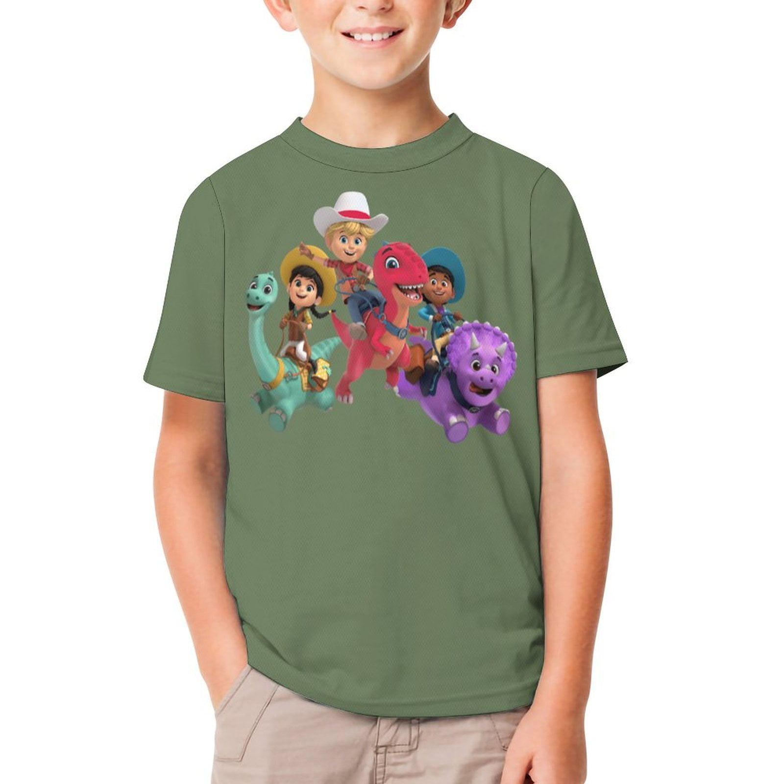 Dino Ranch T-Shirt for Boys And Girls, Funny Short Sleeve Shirts for ...