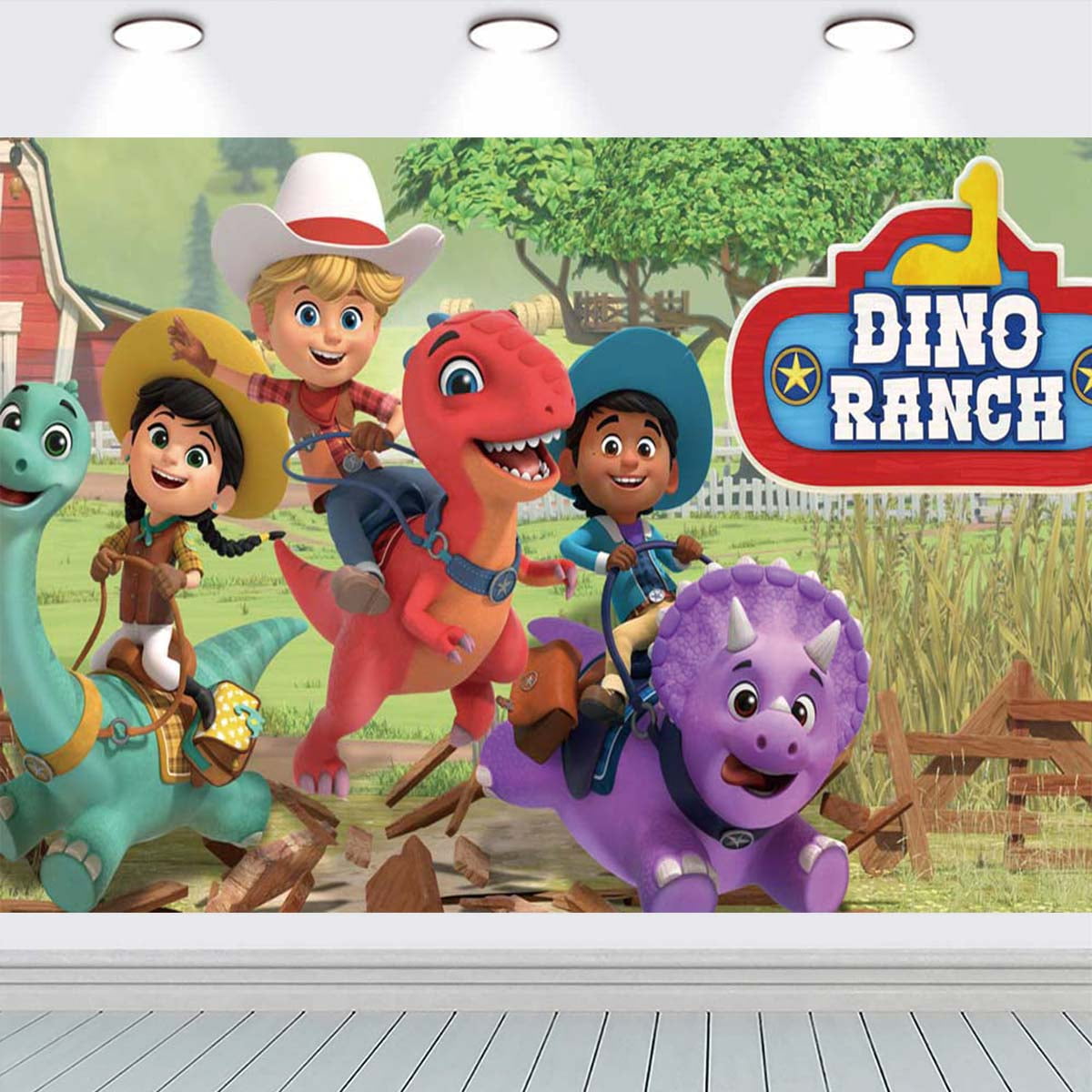 Dino Ranch school Backdrop Party Supplies Taspestry Background Banner ...
