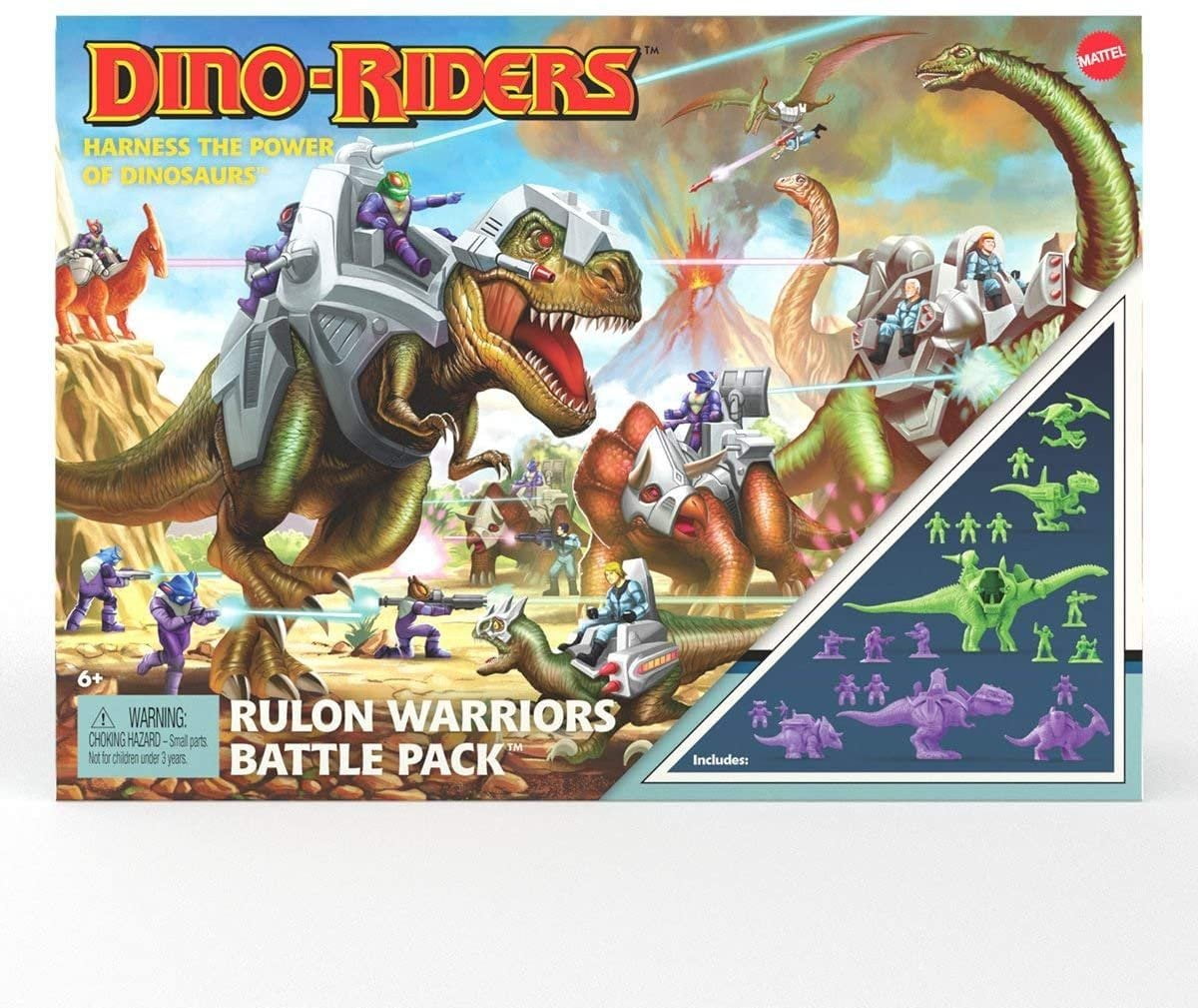 Dino-Riders Rulon Warriors Battle Pack, 6 Dinosaurs and 15 Figures ...