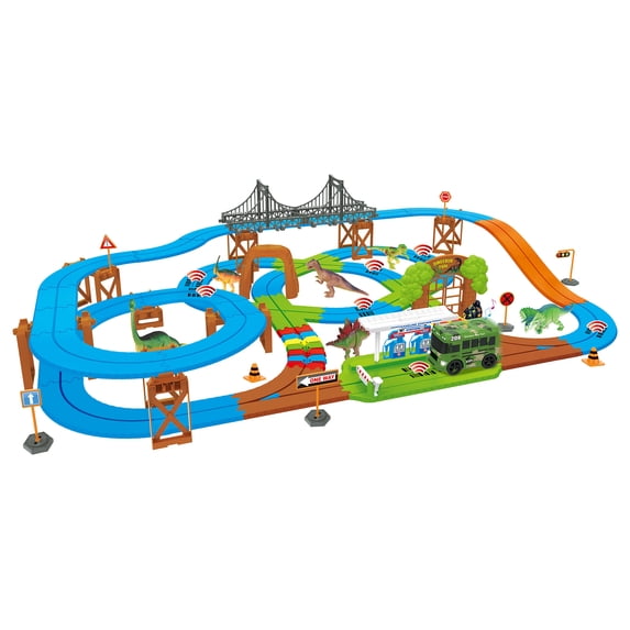 Dino Safari Galaxy Flex-Track 115 Piece With Intelli-Bus - Walmart.com