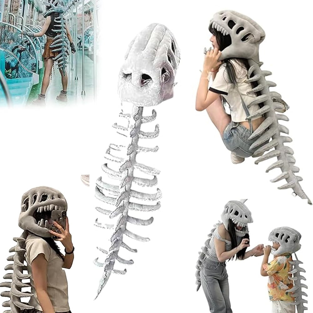 Dino Skeleton Plush Wearable Dinosaur Costume Fun Realistic 3D ...