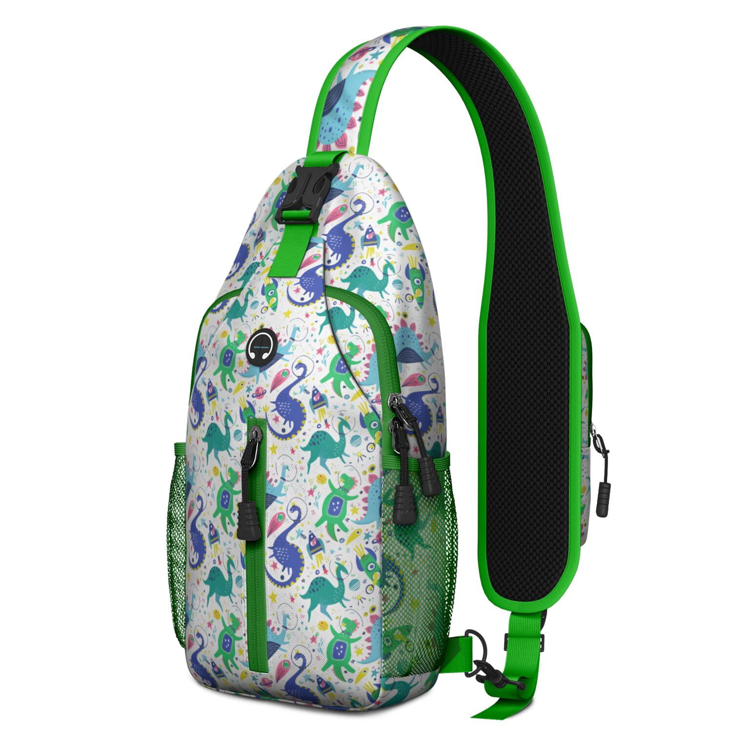Dino Skeleton Sling Backpack – Cool Cartoon Dinosaur Pattern Shoulder ...