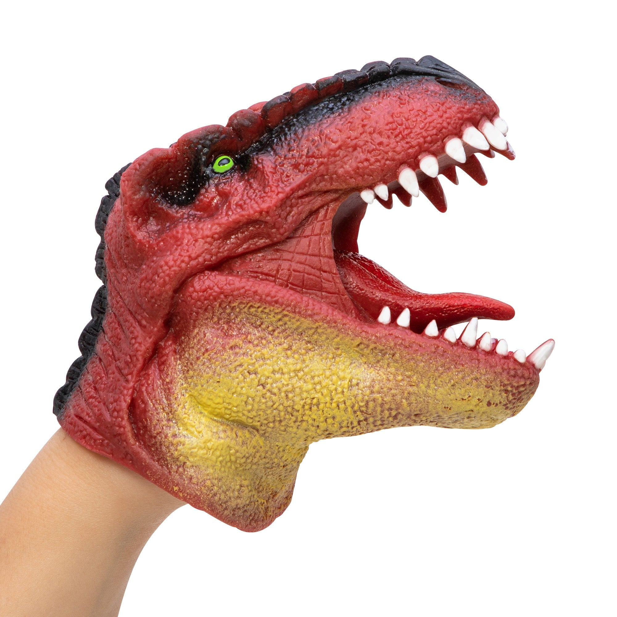 Schylling Dinosaur Skull Hand Puppet, T-Rex or Triceratops, Stretchy ...