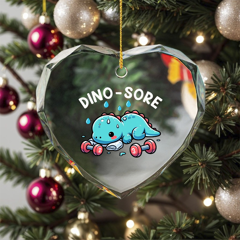 Dino-Sore Cute Dinosaur Workout Gym Fitness Motivation Ornament, Home ...