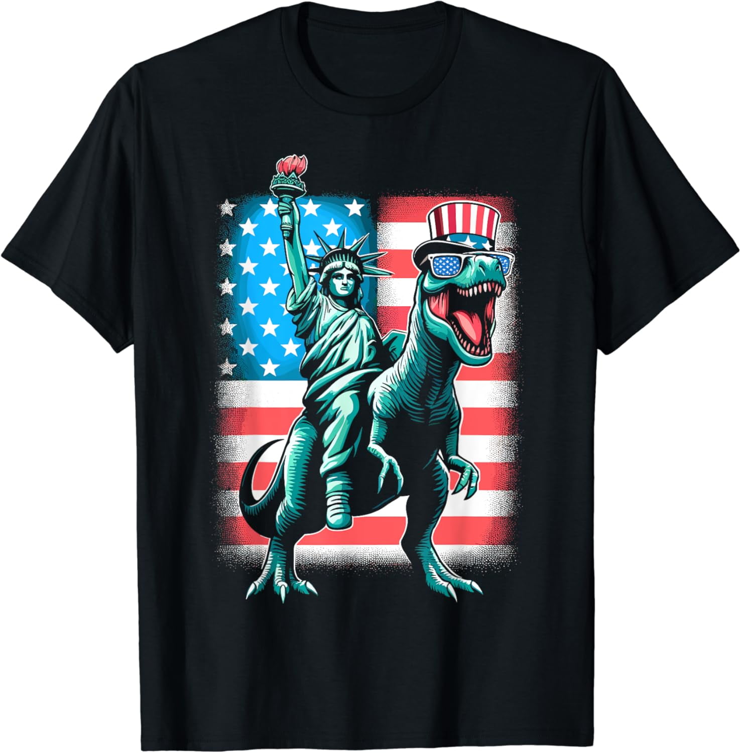 Dino Statue Of Liberty 4Th Of July Boys American Flag T-Shirt - Walmart.com