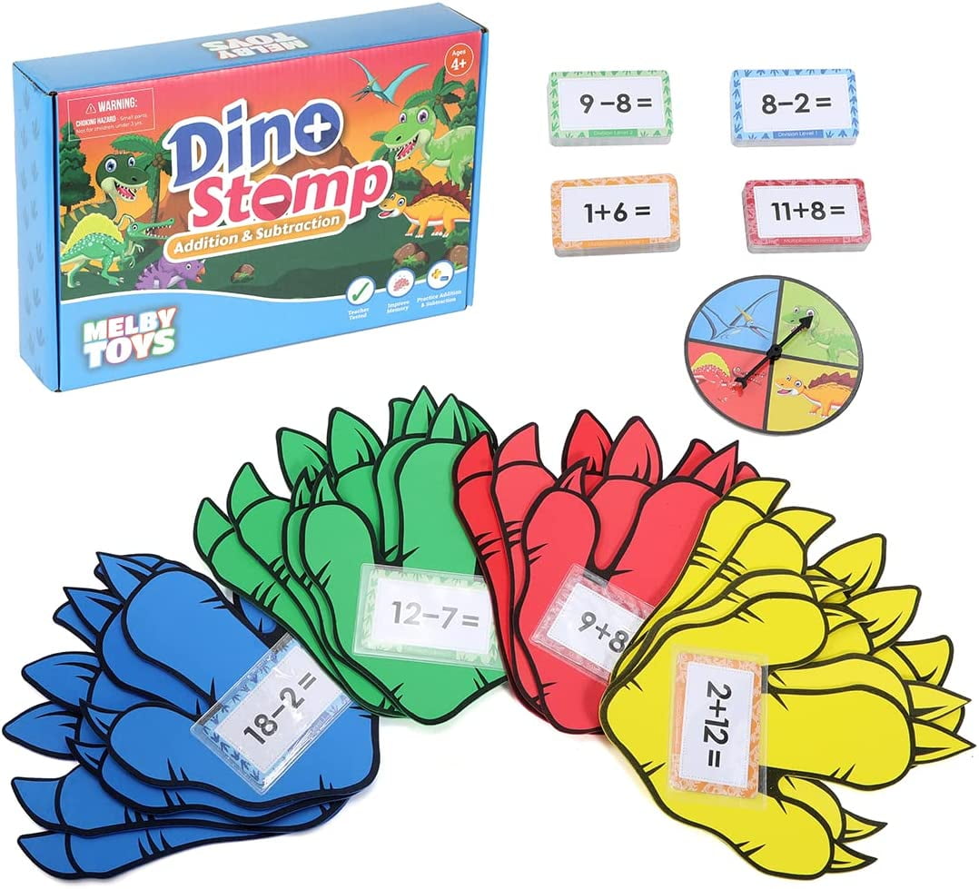 Dino Stomp Addition and Subtraction Games I Math Games for Kindergarten ...