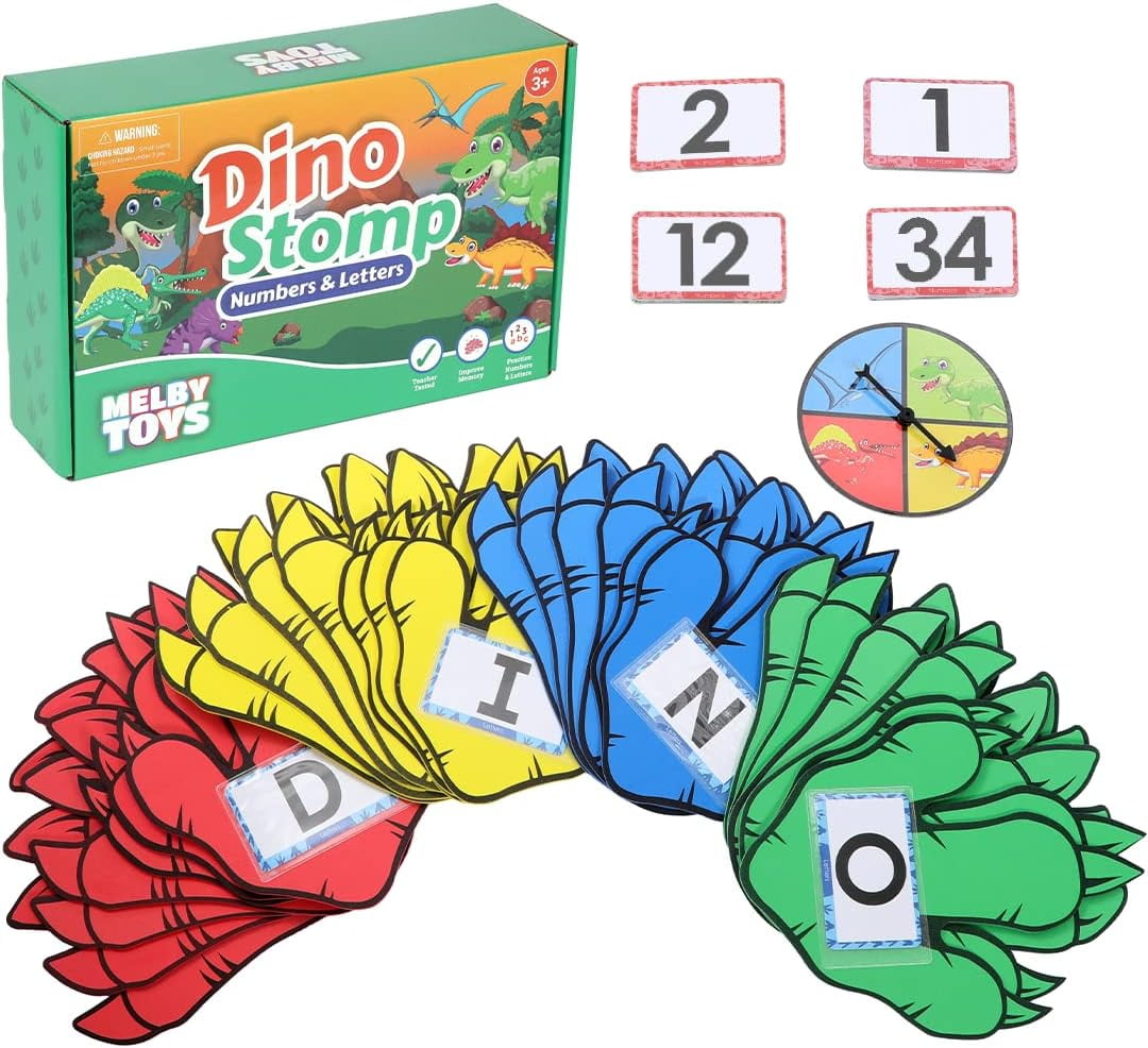 Dino Stomp Number & Alphabet Flash Cards I Preschool Learning ...
