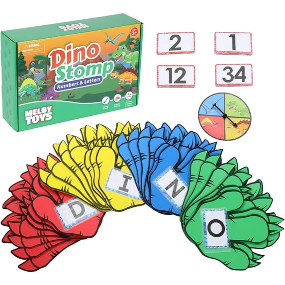 Dino Stomp Number & Alphabet Flash Cards I Preschool Learning ...