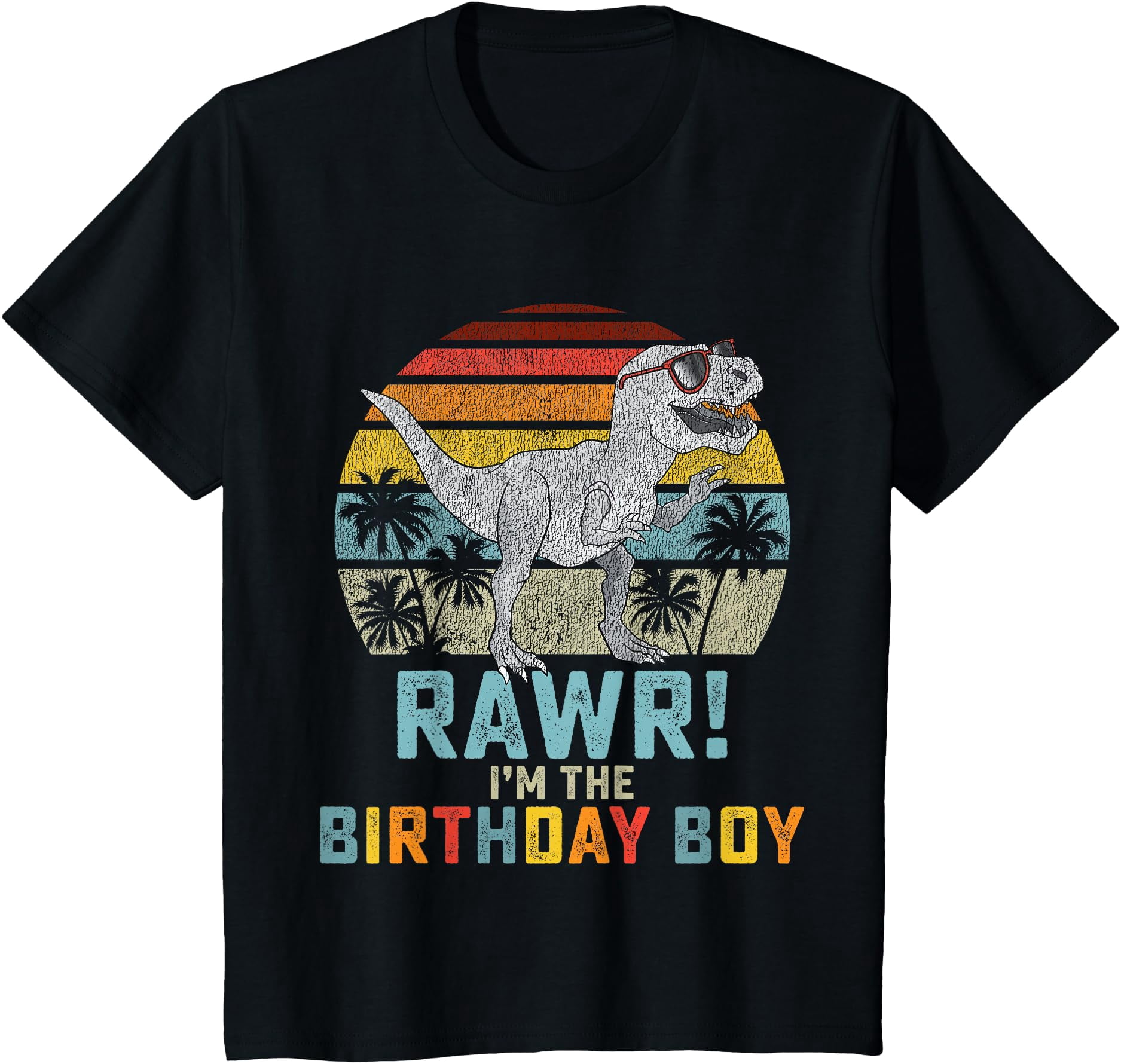 Dino T-Rex Dinosaur Matching Family T-Shirt with Cartoon Sunglasses and ...