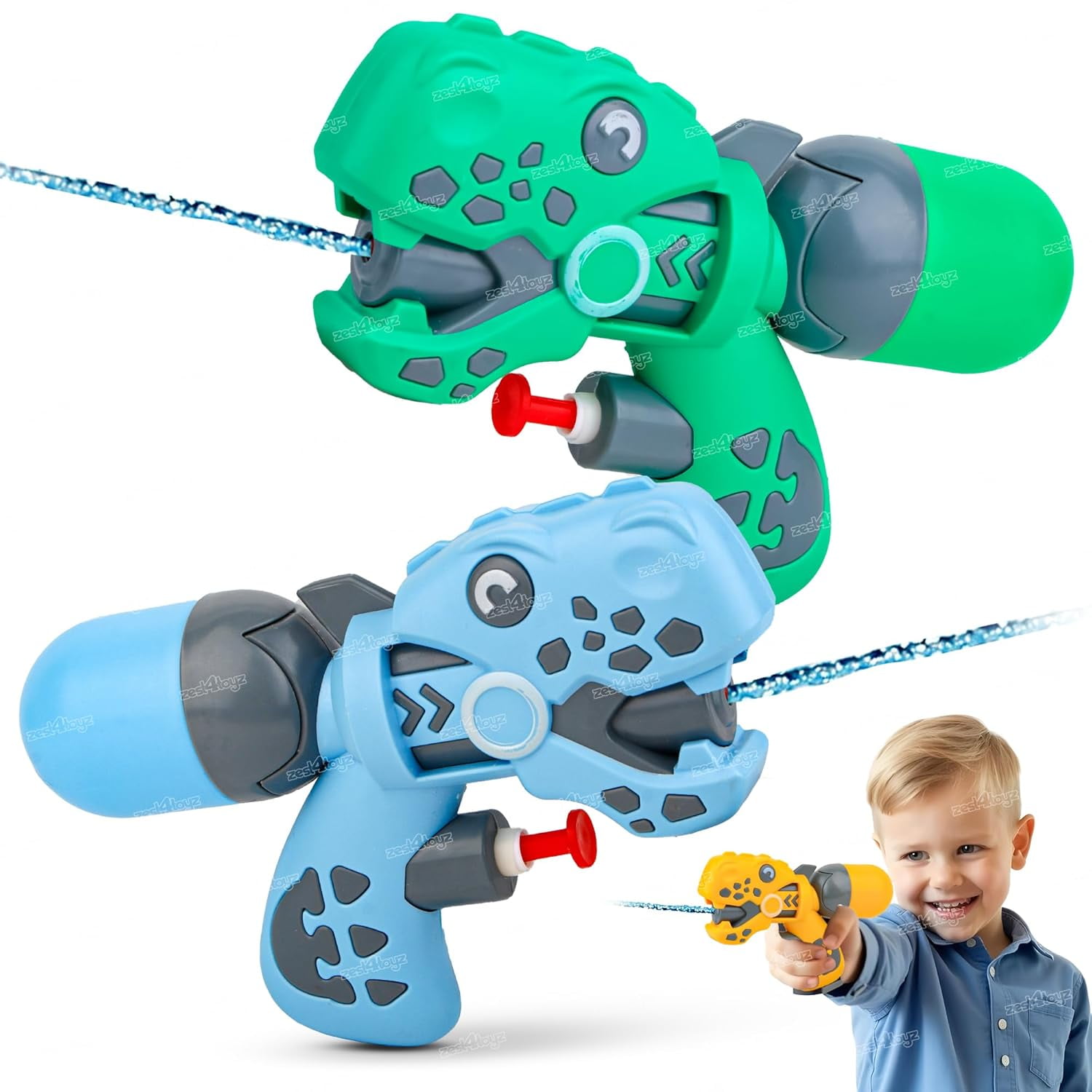 Dino Themed Mini Water Gun For Holi Pool Parties - Pack Of 2, Random ...