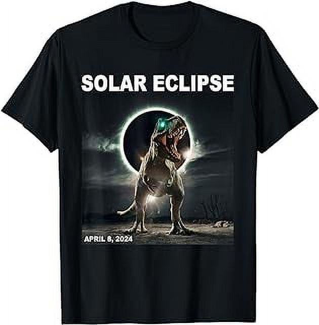 Dino Total Solar Eclipse T-rex Dinosaur April 8 2024 Toddle T-Shirt ...