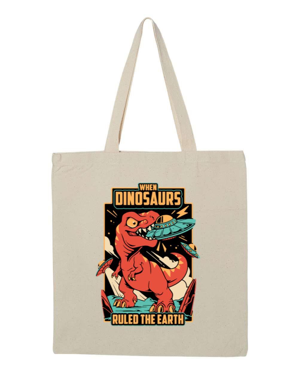 Dino UFO Tote Bag with Jurassic Contact and Sci-Fi Mashup Art - Walmart.com