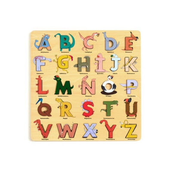 Dino Wooden Alphabet Puzzle - Walmart.com