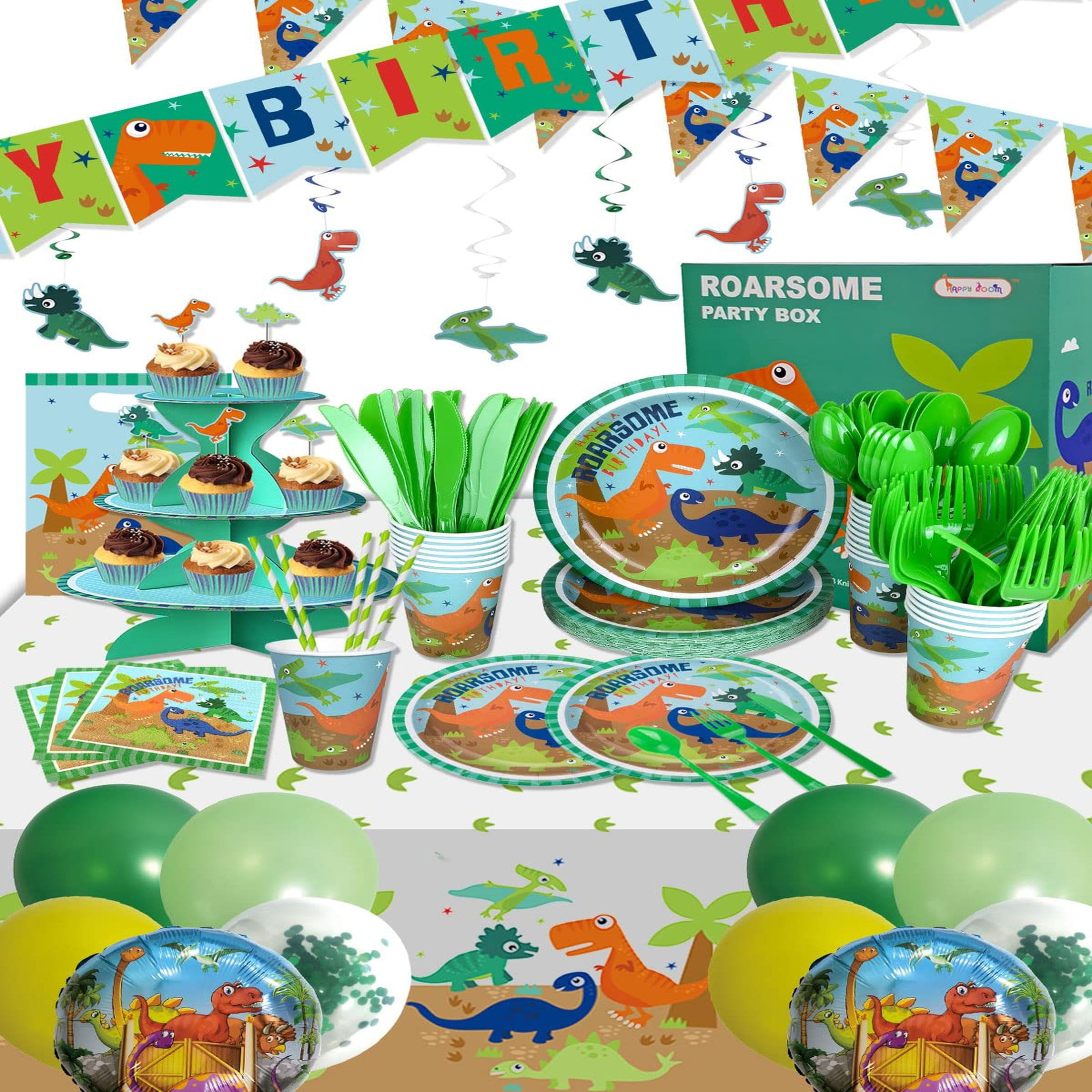 DinoBash Party Pack - Complete Dinosaur Birthday Supplies Set for Boys ...
