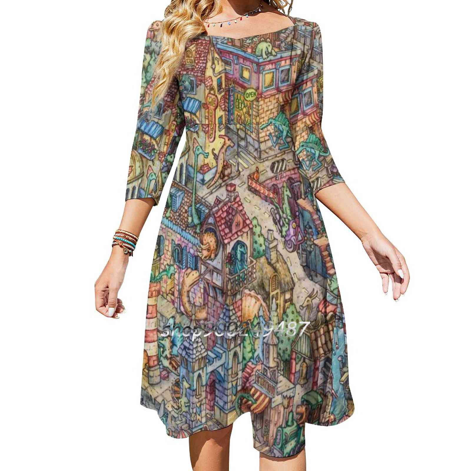 Dinocity Evening Party Dresses Midi Sexy Dress Female Sweet One Piece ...