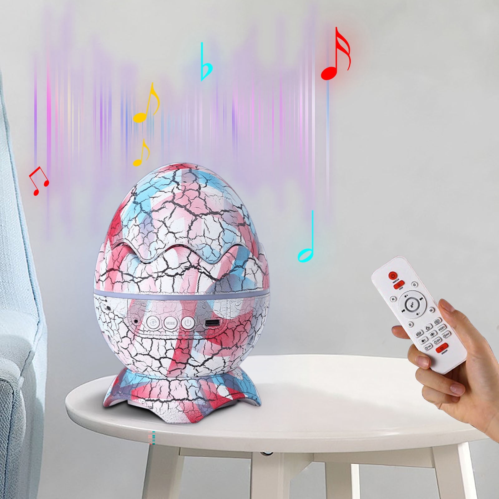 Dinoglow Egg Projector 4 in 1, Light Projection Dinosaur Egg Galaxy ...