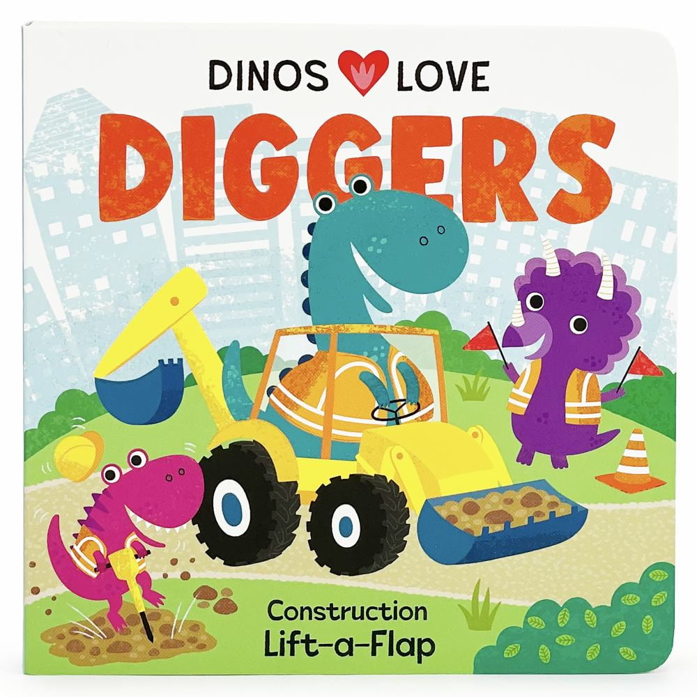 Dinos Love Diggers: Construction Lift-A-Flap (Board Book) - Walmart.com