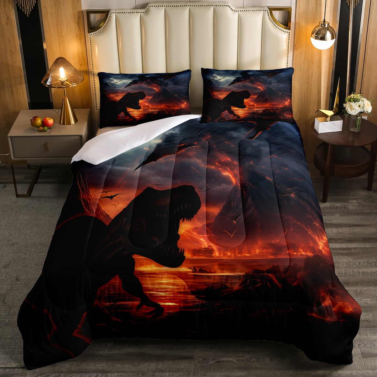 Dinosaor Comforter Set 3D Realistic Dinosaur Pattern Full Bed Comforter ...