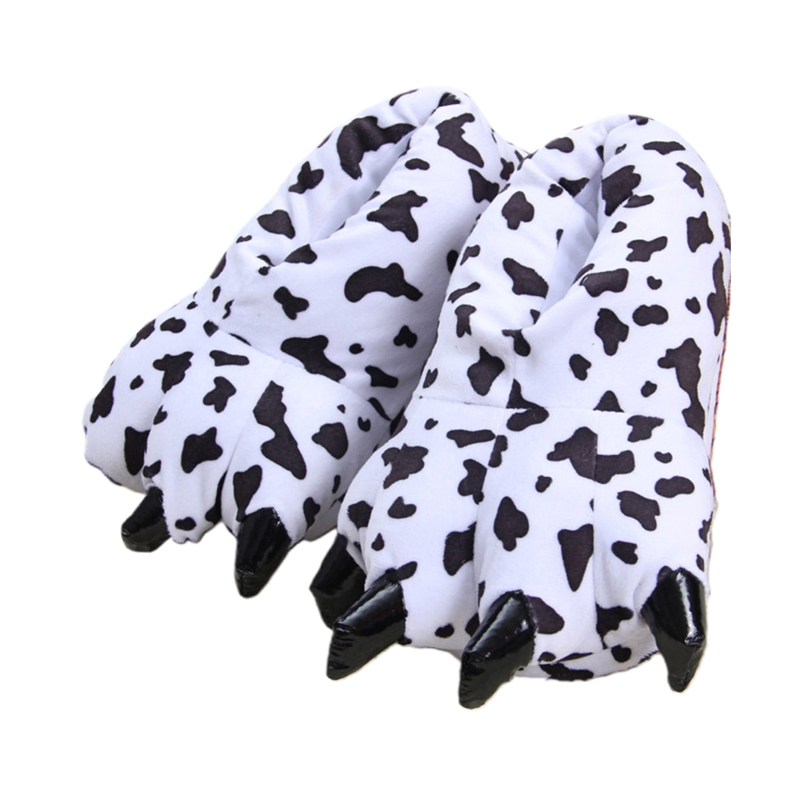 Dinosaur 3D Claw Feet Plush Slippers Furry Leopard Animal Slippers ...