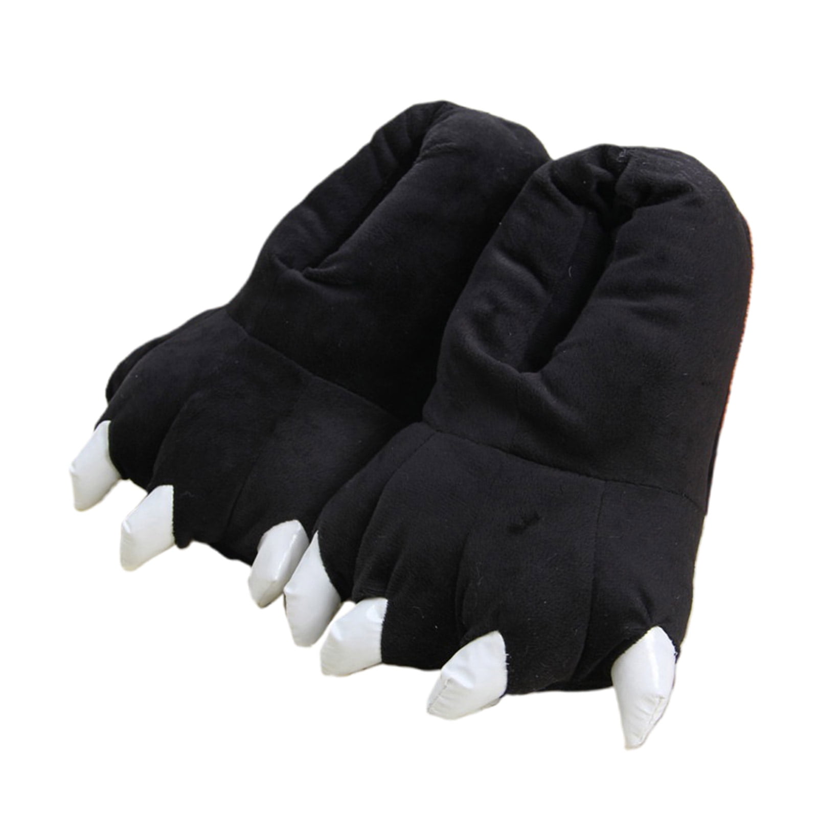 Dinosaur 3D Claw Feet Plush Slippers Furry Leopard Animal Slippers ...