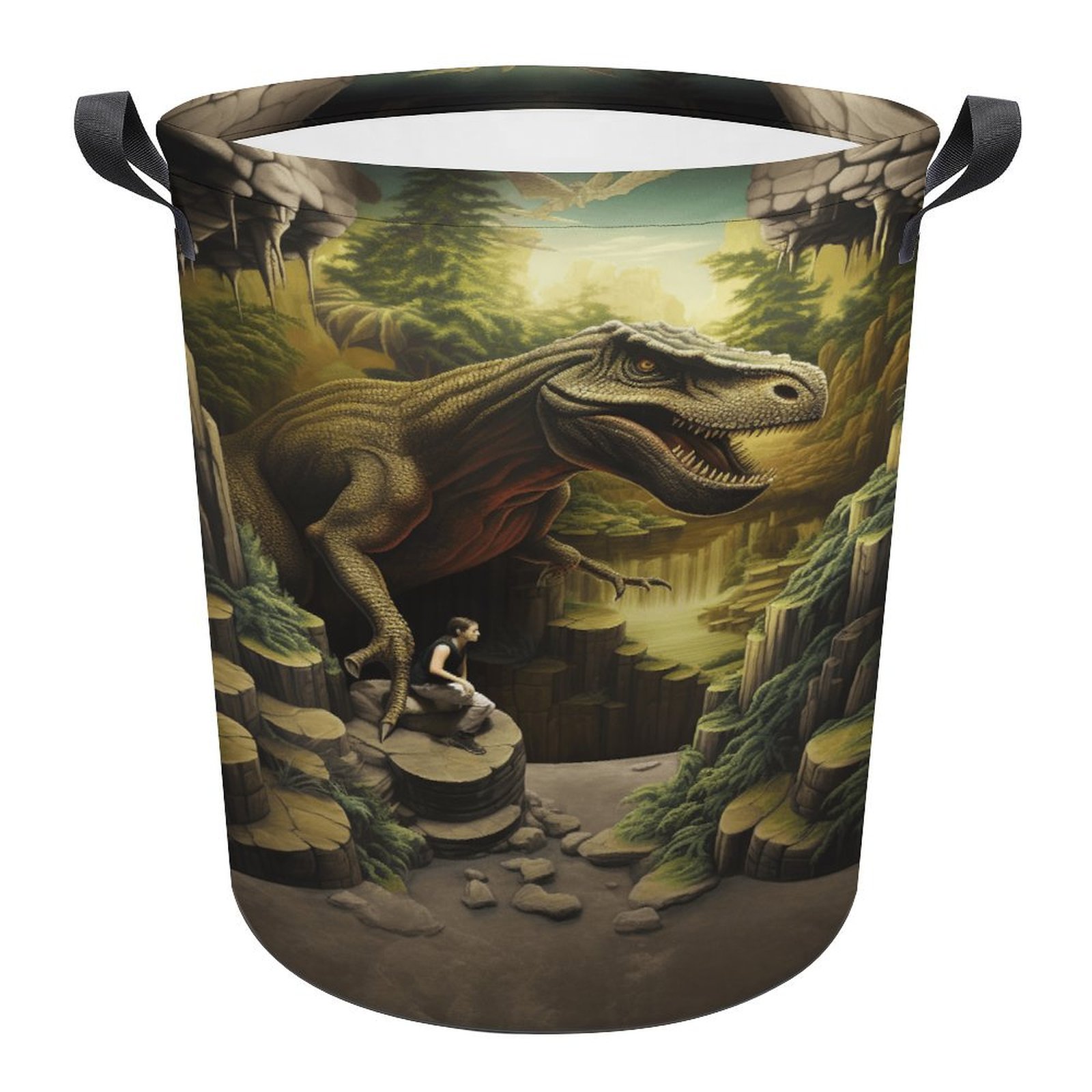 Dinosaur 3D Pattern Print Foldable Laundry Basket for Clothes Storage ...
