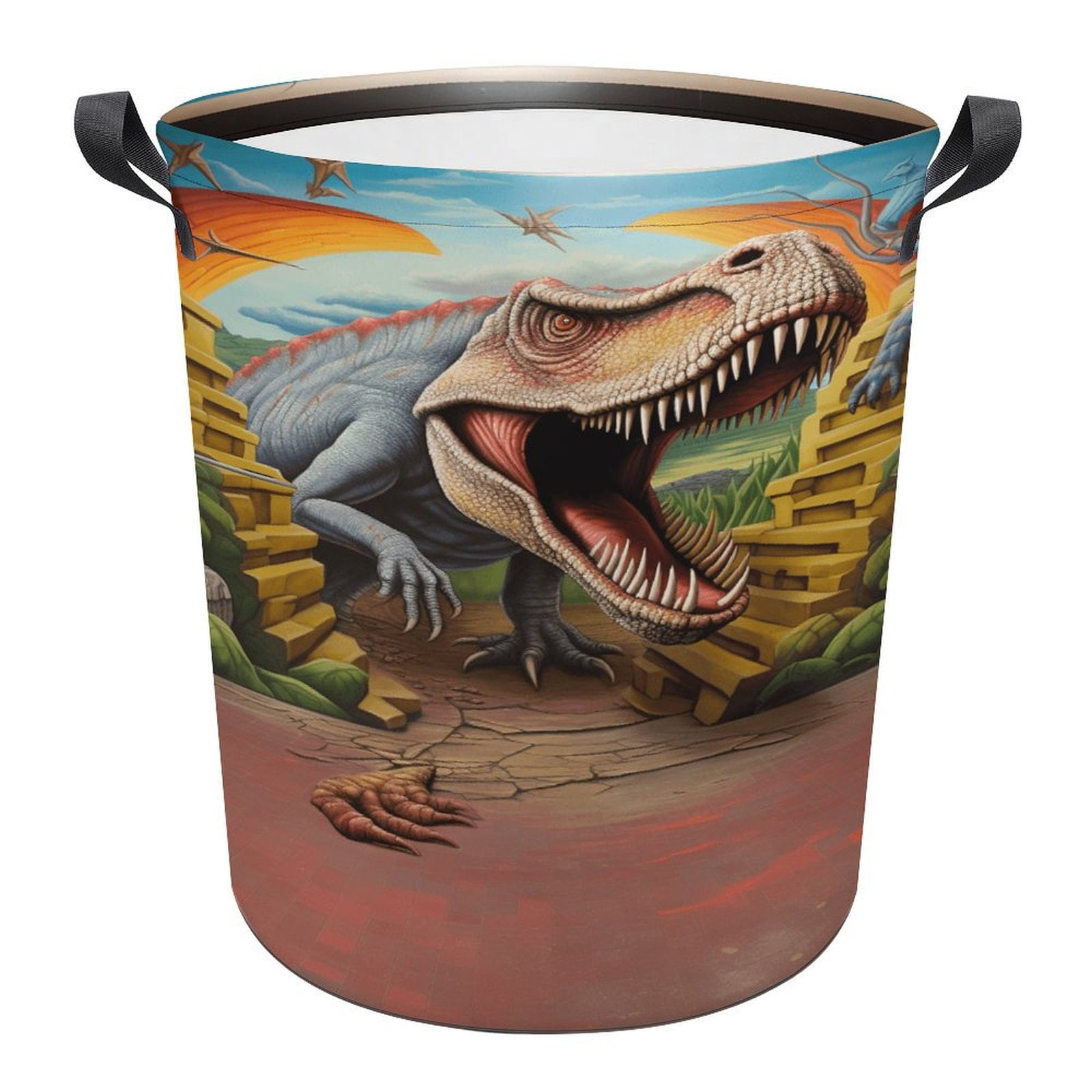 Dinosaur 3D Pattern Print Foldable Laundry Basket for Clothes Storage ...