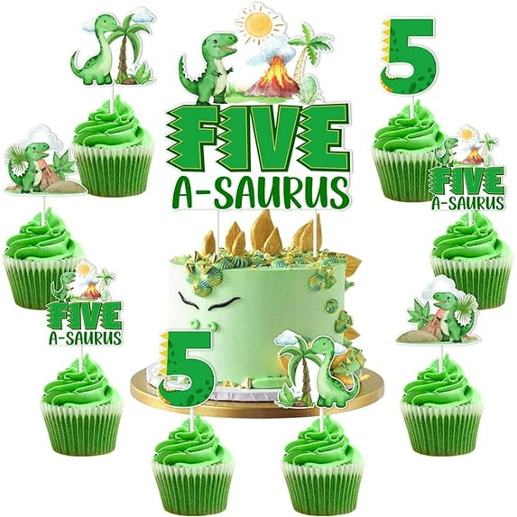 Dinosaur 5th Birthday Cake Topper Dinosaur Five A Saurus Birthday ...