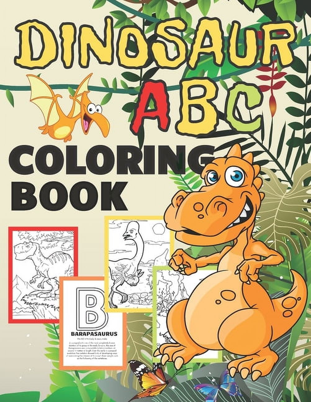 Dinosaur ABC Coloring Book: Big Alphabet Dino Colouring Books with ...