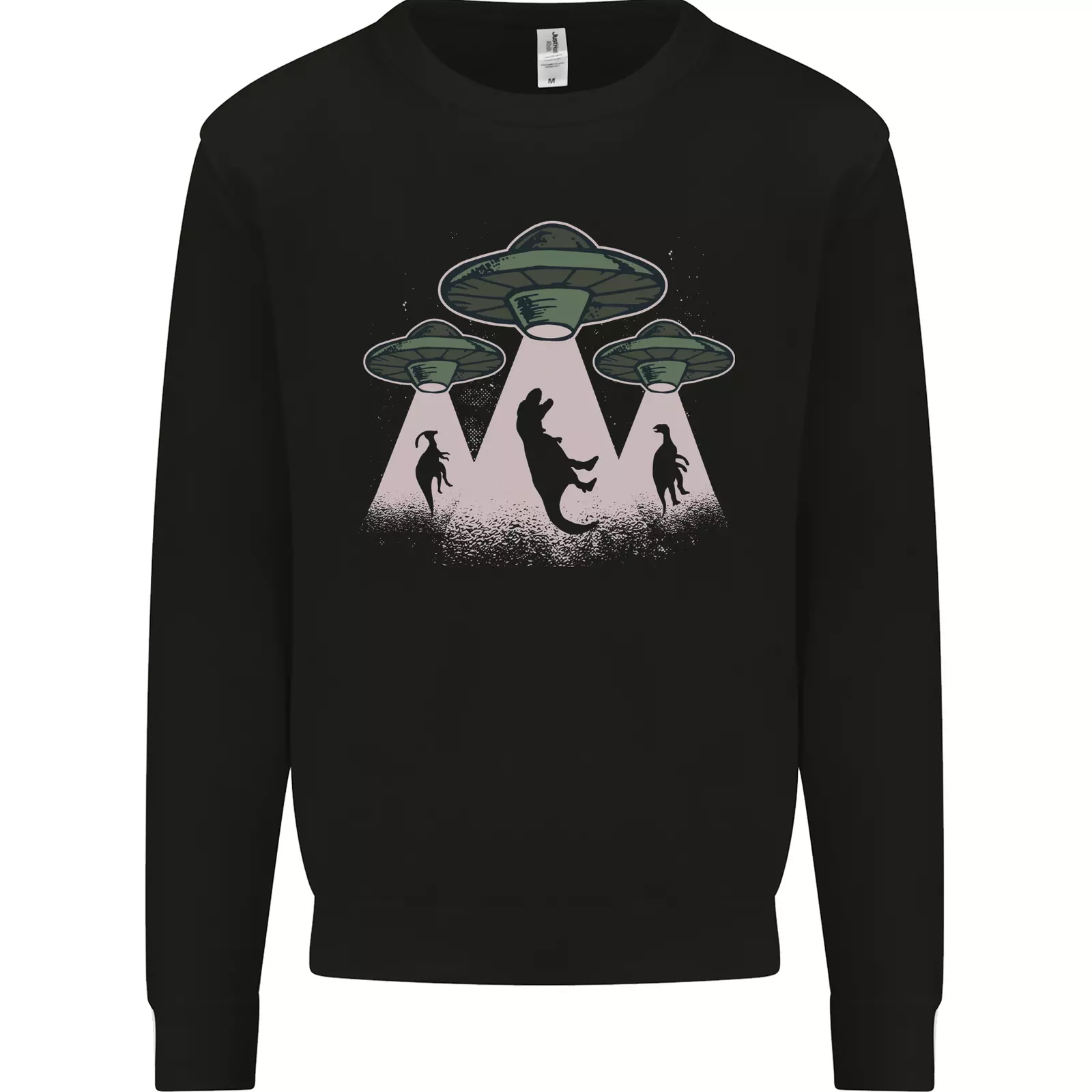 Dinosaur Abduction Funny Alien T-Rex UFO Mens Sweatshirt Jumper ...