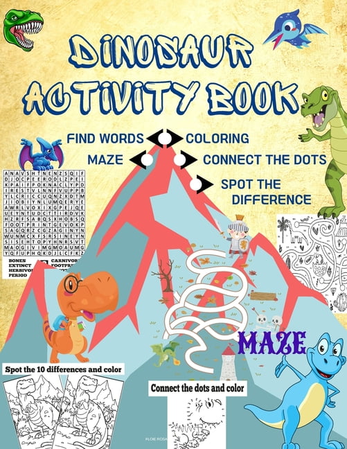 Dinosaur Activity Book : DINOSAUR coloring images, name of each ...