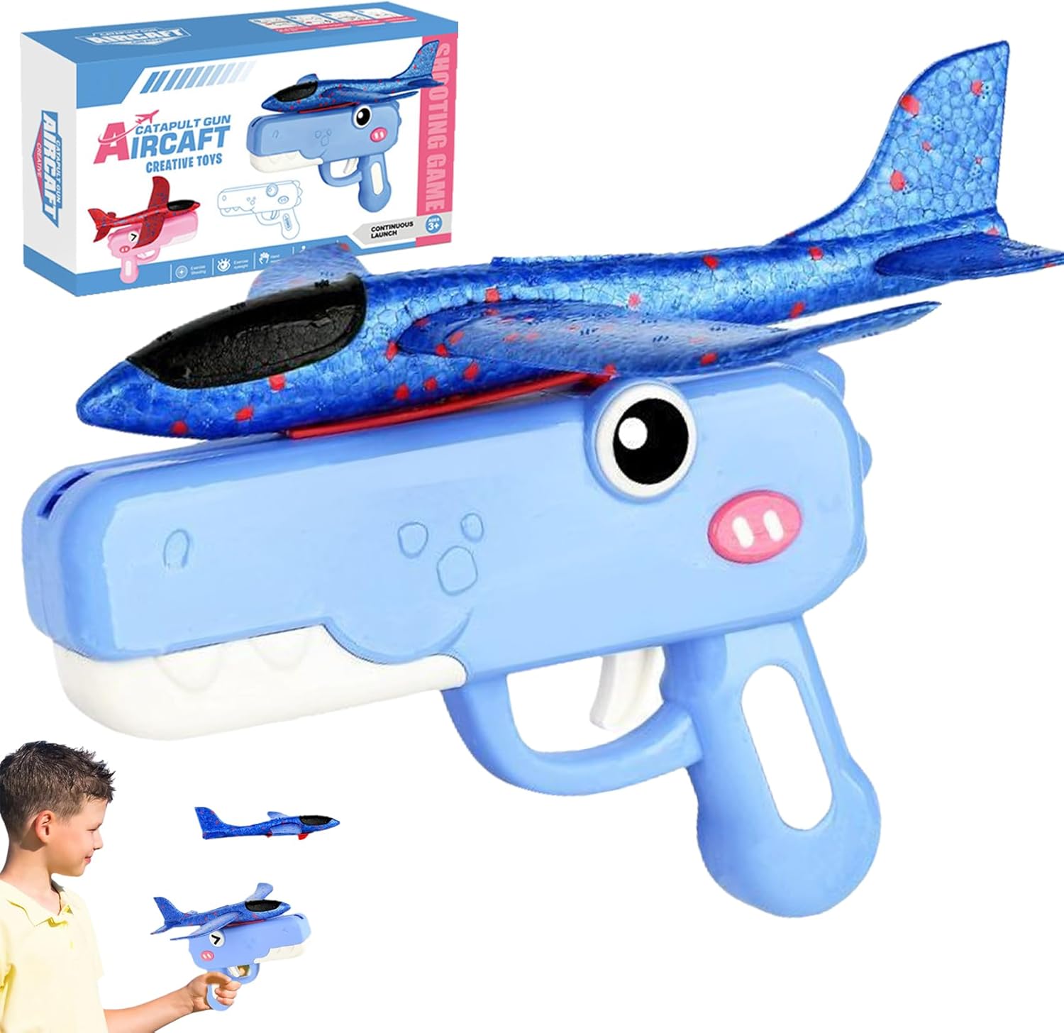 Dinosaur Airplane Launcher Toy,2026 New 9.5'' 2 in 1 Airplane Launcher ...