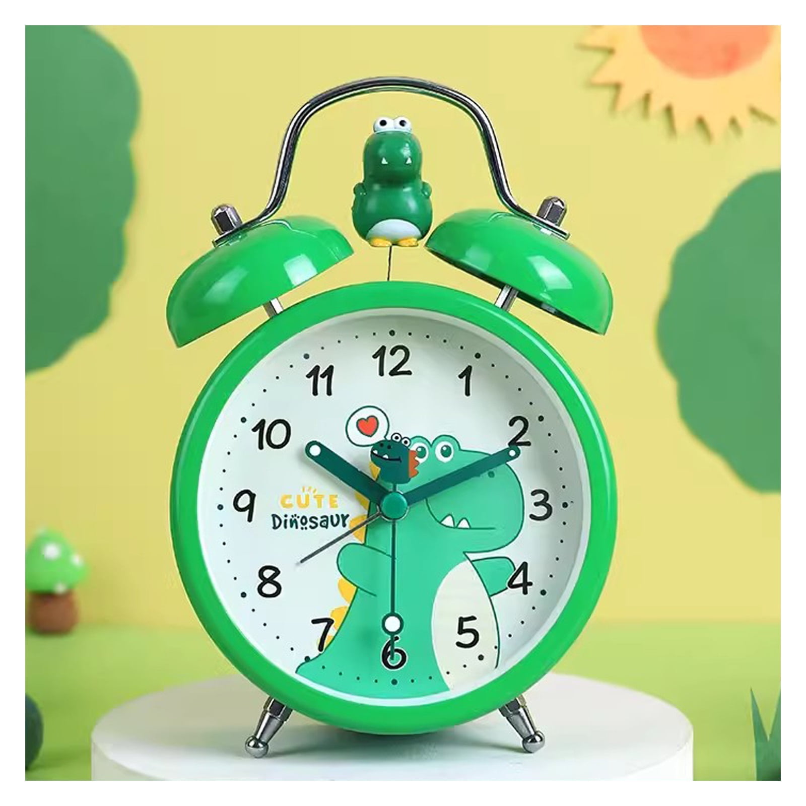 Dinosaur Alarm Clock for Kids, Non Ticking Silent Second Hand, Cute ...